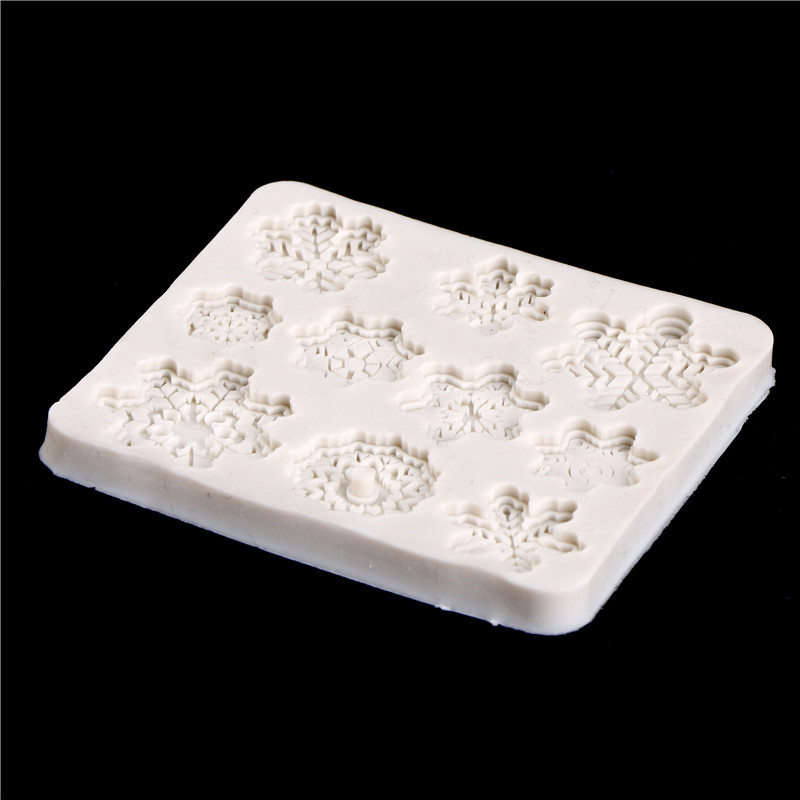 แม่พิมพ์ซิลิโคนทำฟองดองรูปเกล็ดหิมะ เครื่องมือแต่งเค้กแม่พิมพ์ทำช็อกโกแลต Tirgat Thaipick