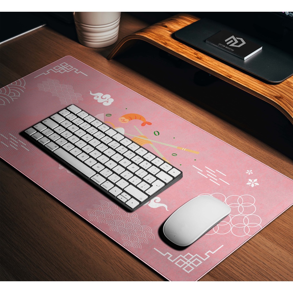 [ในสต็อก] แผ่นรองเมาส์แบบกำหนดเอง Ebi Soba Switch สีชมพูพิมพ์แบบกำหนด ...