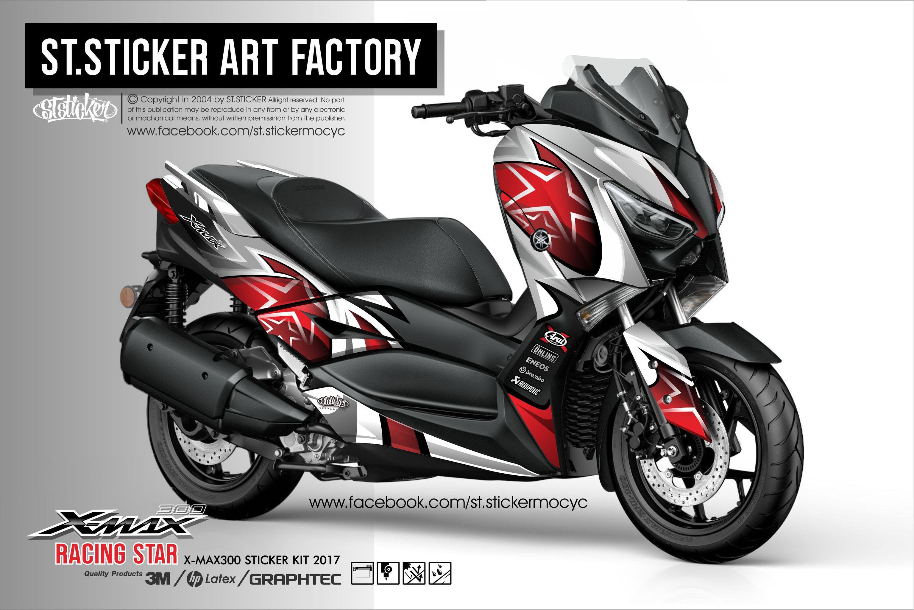 สติกเกอร์ Xmax 2018-2022 ลาย Racing Stars สติกเกอร์คุณภาพ3M ©เอส.ที.สติ ...