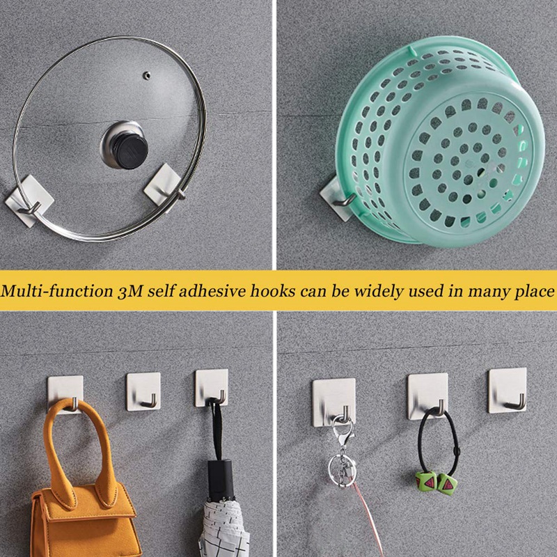 Self Adhesive Hooks, Removable Wall Hooks, Sticky Hangers, Heavy Duty ...