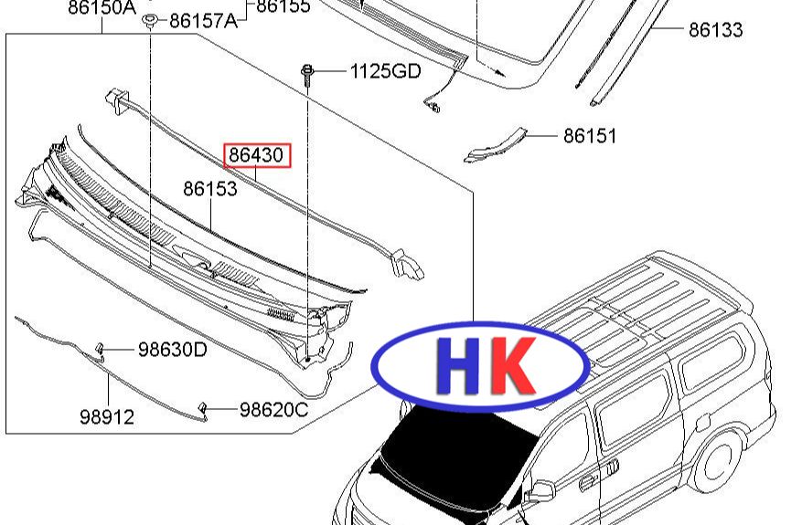 ยางรองฝากระโปรงด้านใน HYUNDAI H1 / อะไหล่แท้ ฮุนได เอสวัน เฮดวัน ยางรอง ...