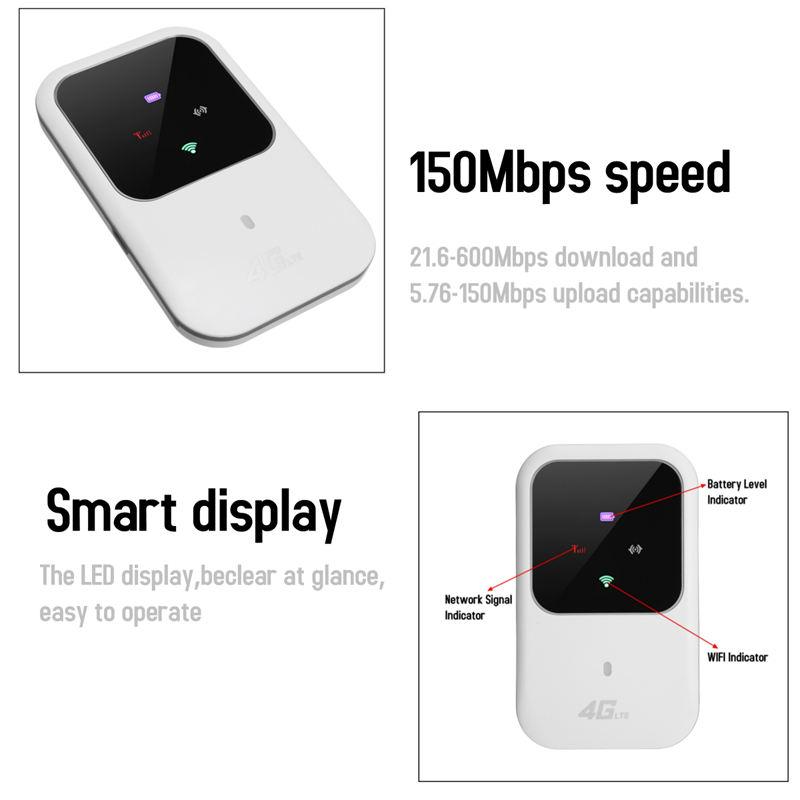 M80 Portable Hotspot 4G Lte Wireless Mobile Router Wifi Modem 150Mbps 2 ...