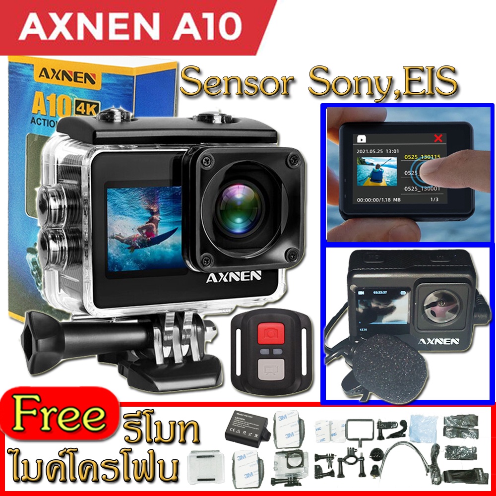 แนะนำ กล้องติดหมวกกันน็อค Axnen A10 4K กล้อง Action camera เซนเซอร์ ...