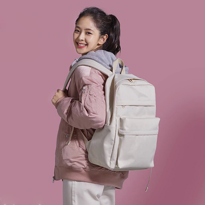 Koren Spao Solid Color Backpack Lady Bags Large Capacity Schoolbag ...