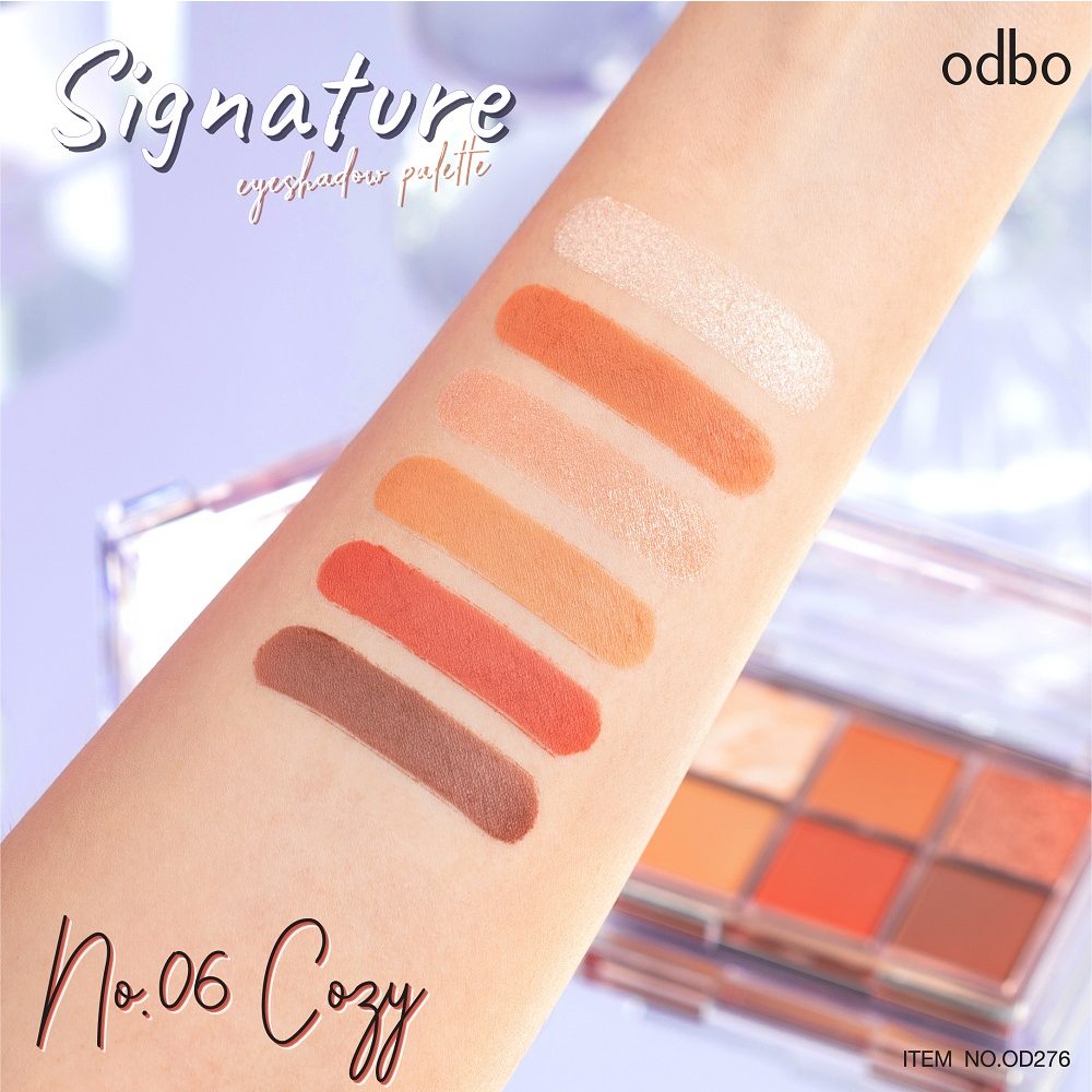 OD276 ODBO SIGNATURE EYESHADOW PALETTE โอดีบีโอ อายแชโดว์ ซิกเนเจอร์ พาเลท 6 สี เม็ดสีแแน่น ติด ...