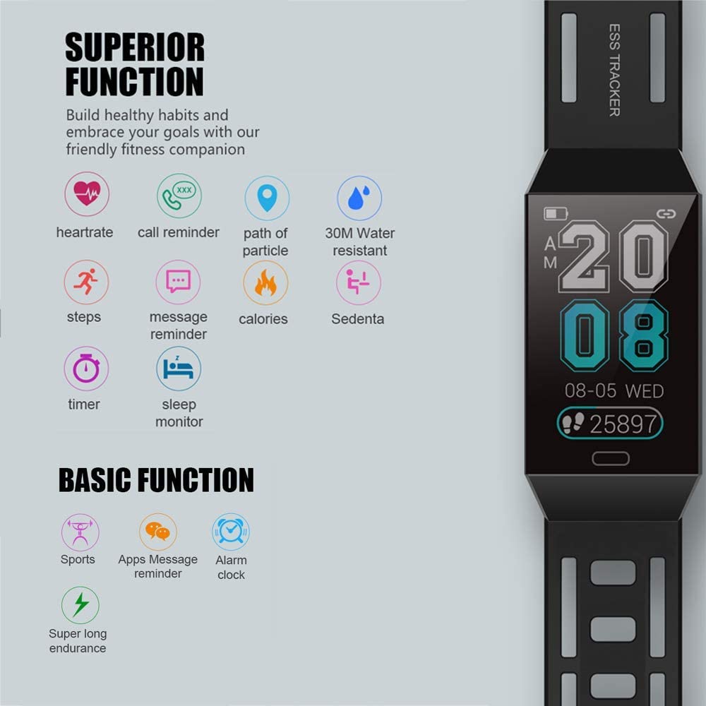 Fitness Trackers Watch IP68 Waterproof Bluetooth with pedometer ...