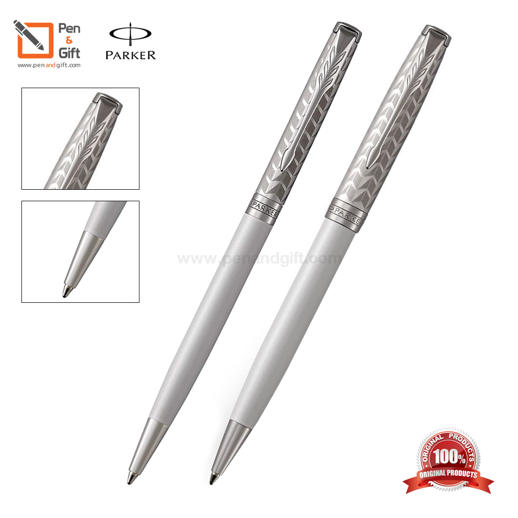 Parker Sonnet Metal Pearl Lacquer CT Slim Ballpoint Pen Ballpoint Pen Set ชุดปากกาลูกลื่นแบบสลิม ...