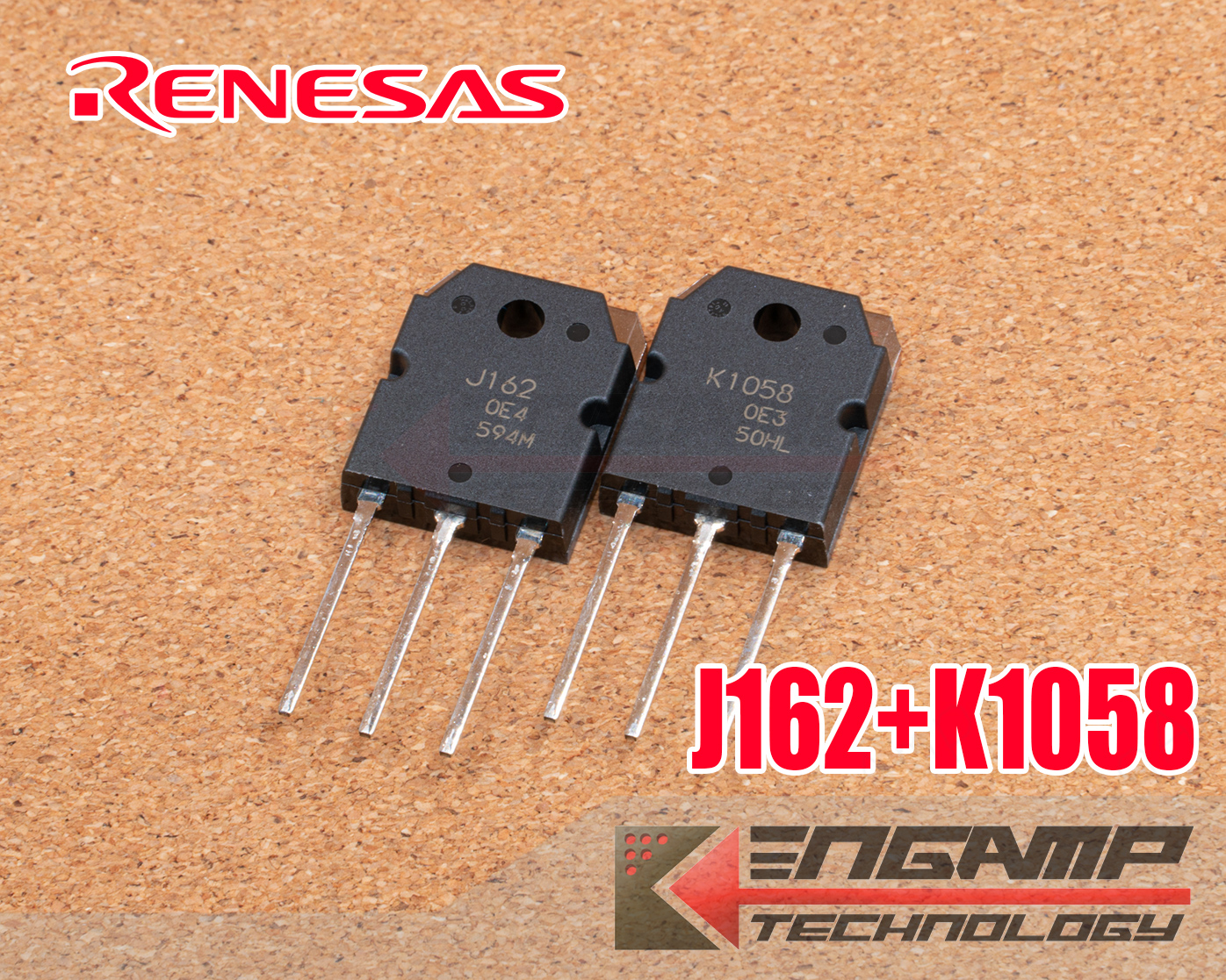 (1คู่) [FET] 2SJ162 + 2SK1058 Renesas Complementary MOSFET 7A 160V for ...