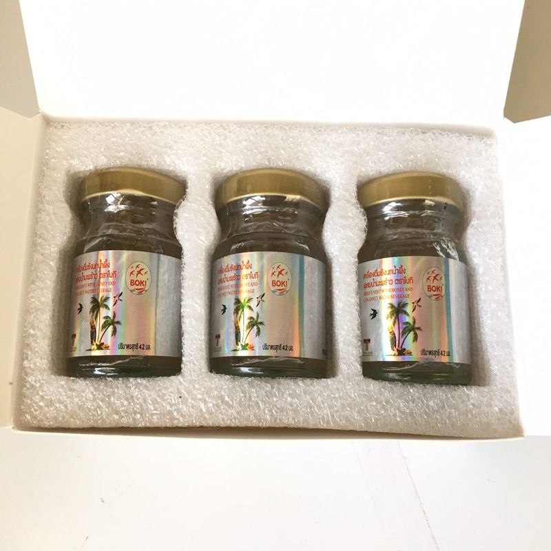 BOKI เครื่องดื่มรังนกน้ำผึ้งผสมน้ำมะพร้าว (42ml x 3) 24 กล่อง Birds ...