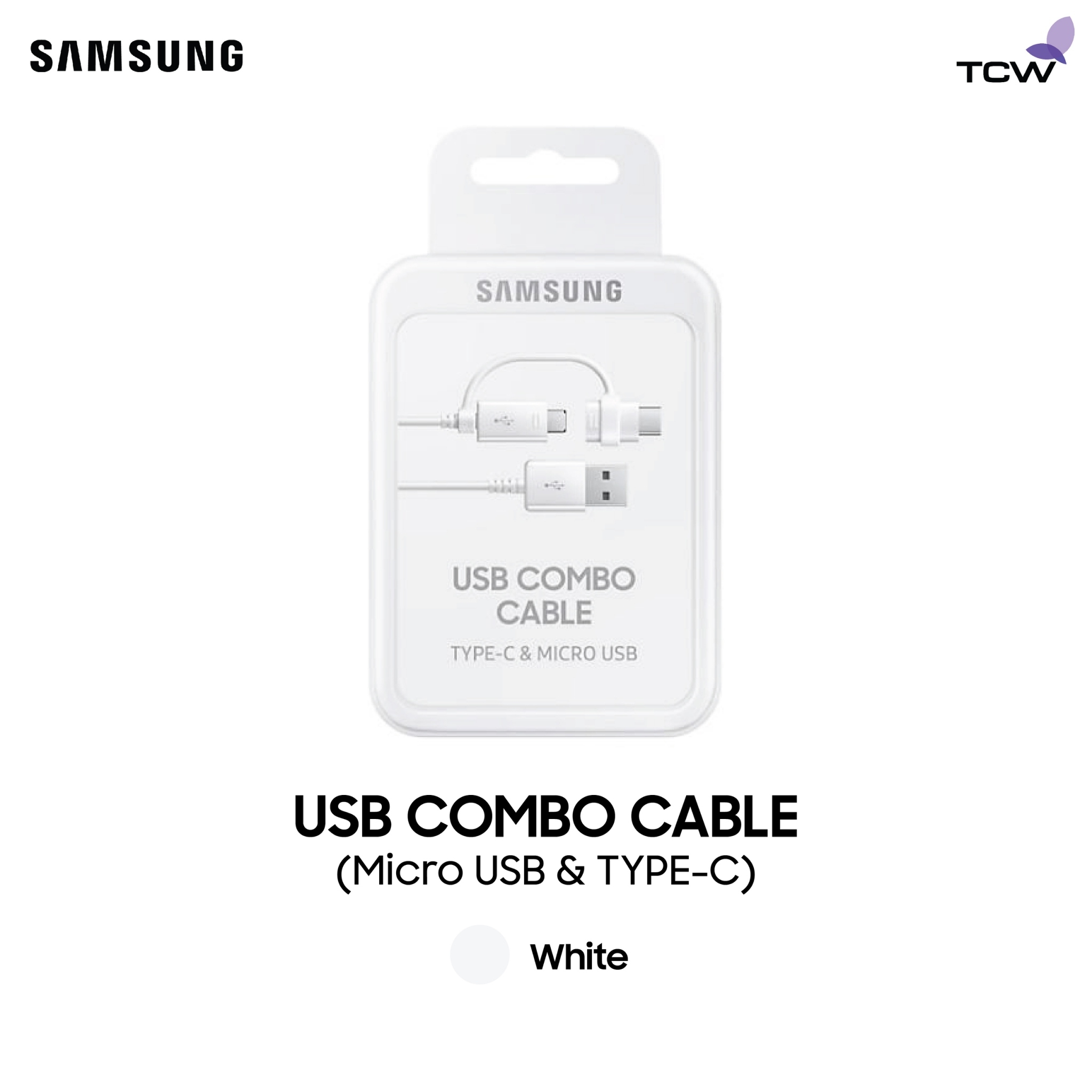 Samsung Combo Cable (Micro USB + Type-C Connector) - ทีซีดับลิว เทเลคอม ...