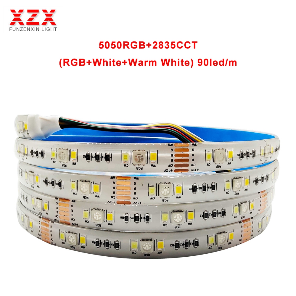 5M 2835 5050 RGB+CCT 5 Colors in 1 Chip Luces Led Strip Light 4in1 RGBW ...