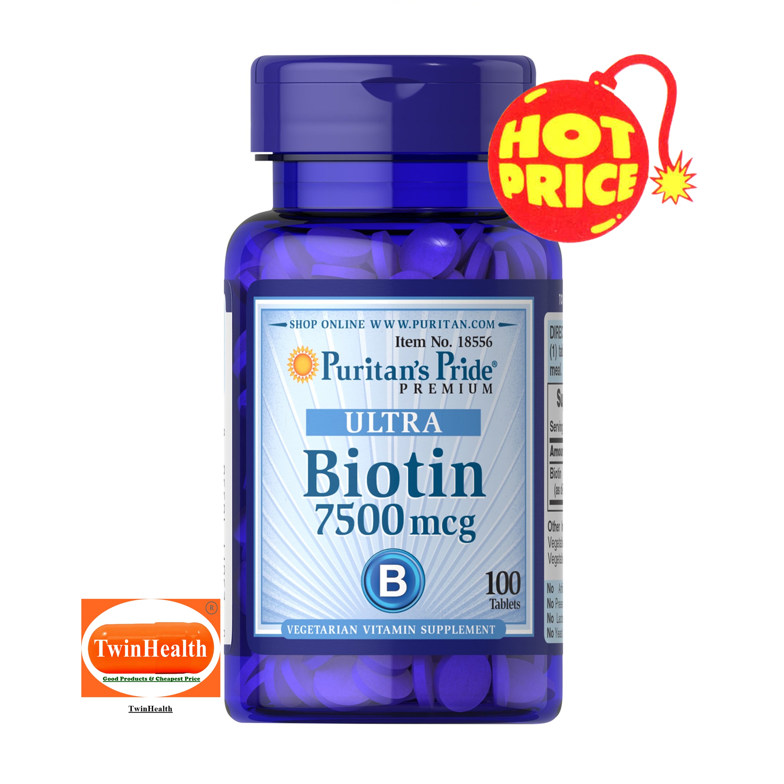 Puritan's Pride Biotin 7500 mcg / 100 Tablets | Lazada.co.th