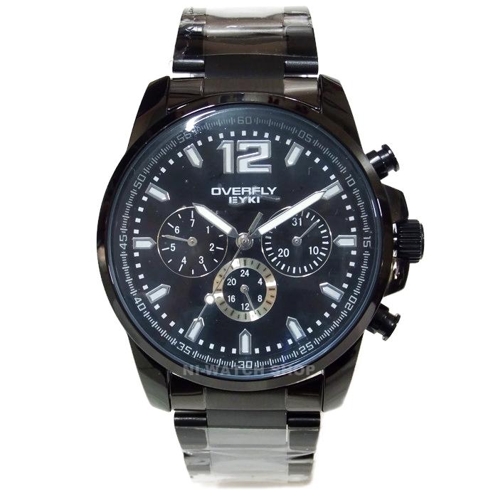 EYKI นาฬิกาข้อมือชายรุ่น Overfly 3 หน้าปัดเรือนดำ สายสแตนเลส มาพร้อมกล่อง เก็บเงินปลายทาง ...