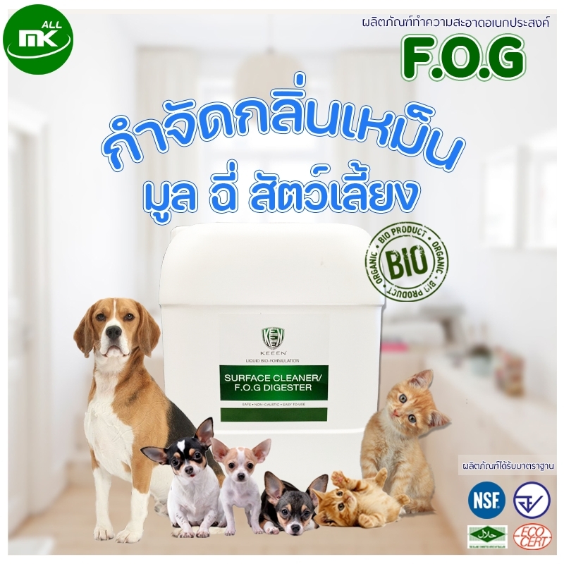น้ำยาจำกัด กลิ่นอึ กลิ่นฉี่ สัตว์เลี้ยง MK All Bio F.O.G ขนาด 20 ลิตร ...