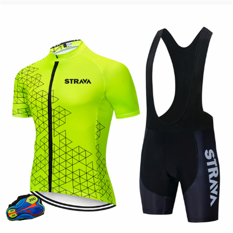 men Summer Bike Clothes MTB STRAVA Pro Team Cycling Jersey Set Ropa ...