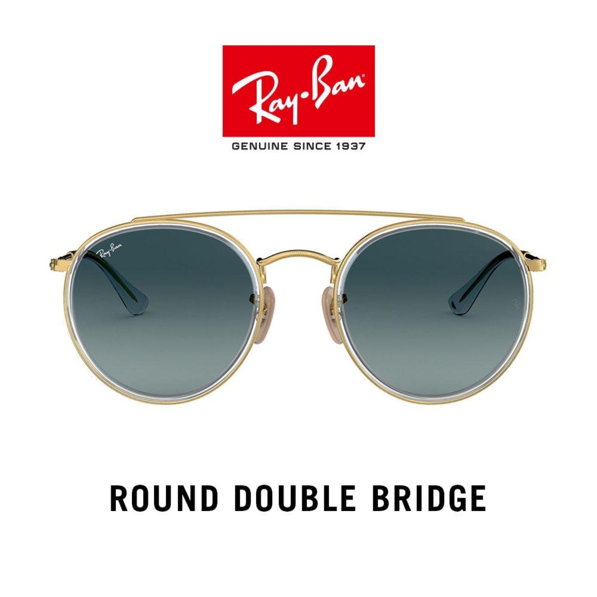 Ray-Ban Round Double Bridge - RB3647N 91233M แว่นตากันแดด | Lazada.co.th