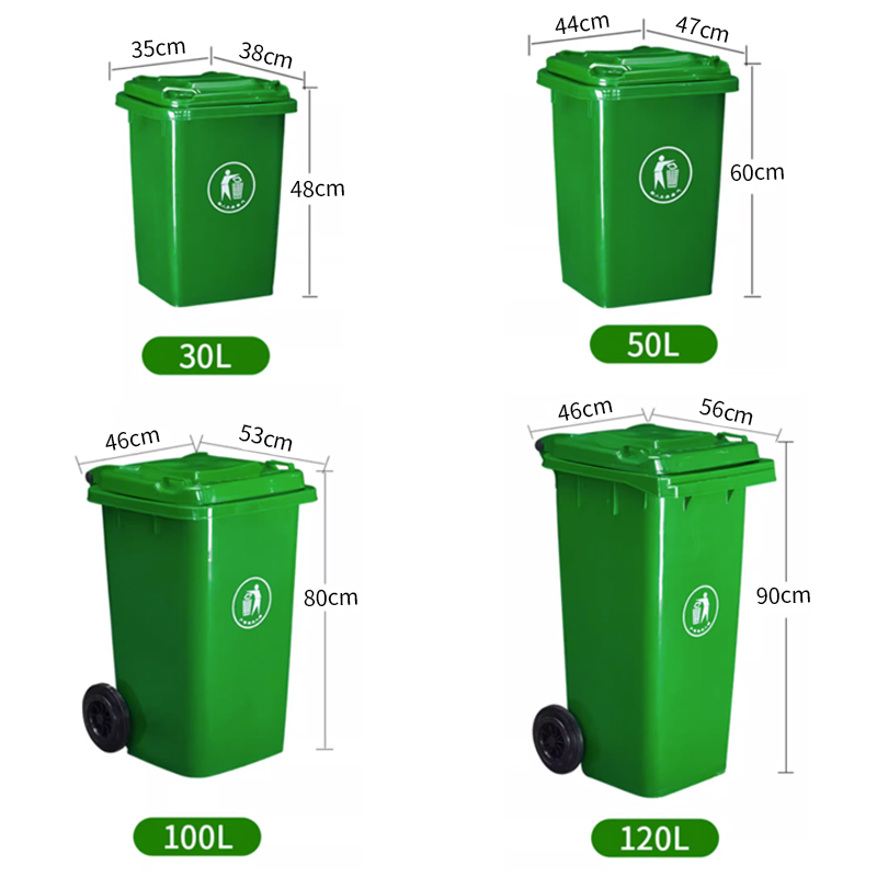 ถังขยะมีฝา 30L 50L 100L 120L ถังขยะสาธารณะ ถังแยกขยะ ถังขยะมีล้อ อุปกรณ์จัดเก็บขยะ ถังขยะใช้ ...