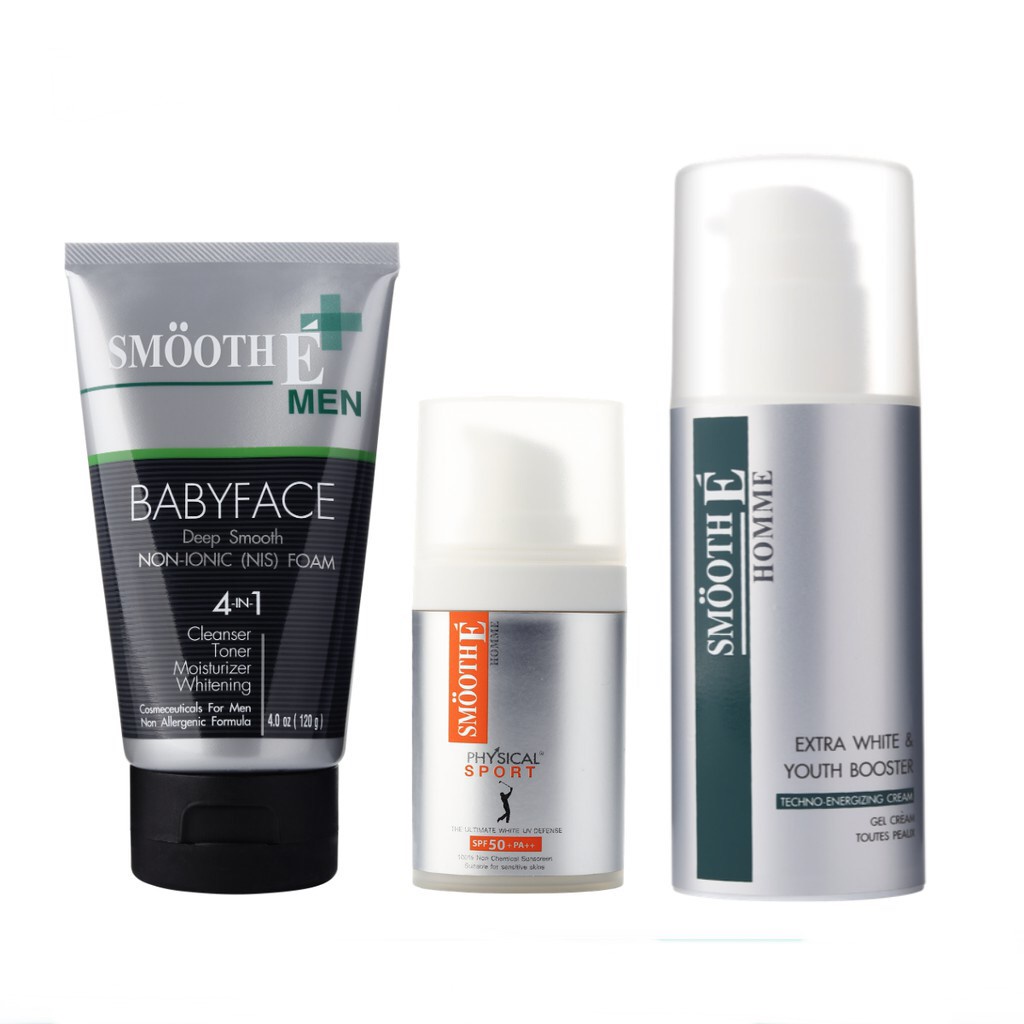 Smooth E For Men Set ทำความสะอาดผิวอย่างล้ำลึก พร้อมบำรุง โฟมล้างหน้า ...