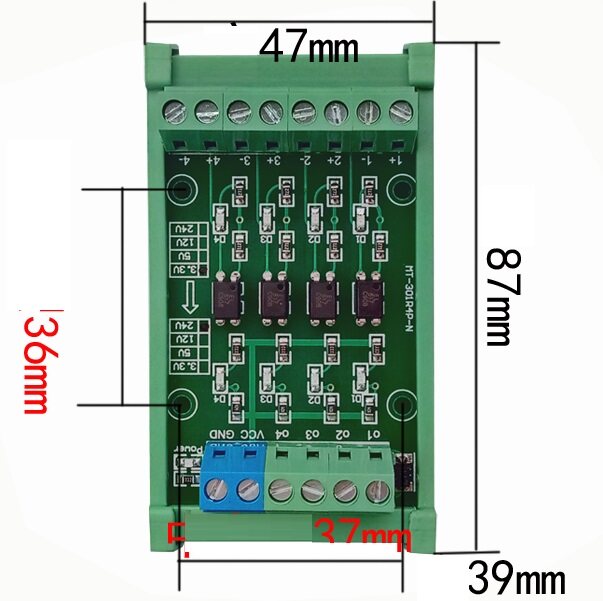PLC pulse signal level voltage conversion board optocoupler isolation ...