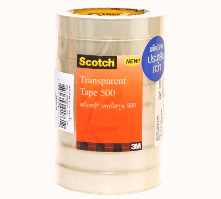 3M Scotch #500 เทปใส เทป แกน 3 นิ้ว ขนาด 18มม.x33ม. แพ็ค 8 ม้วน ...
