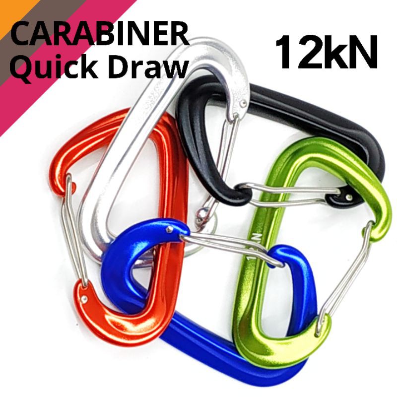 (โปรโมชั่นสุดปัง!!) Quick Draw Carabiners 12kN คาราบิเนอร์ สำหรับแขวน ...