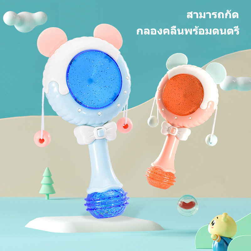 Baby rattle can กัด 3-6 เดือนทารกแรกเกิดมือกลองเพลง stick rattle ของ ...