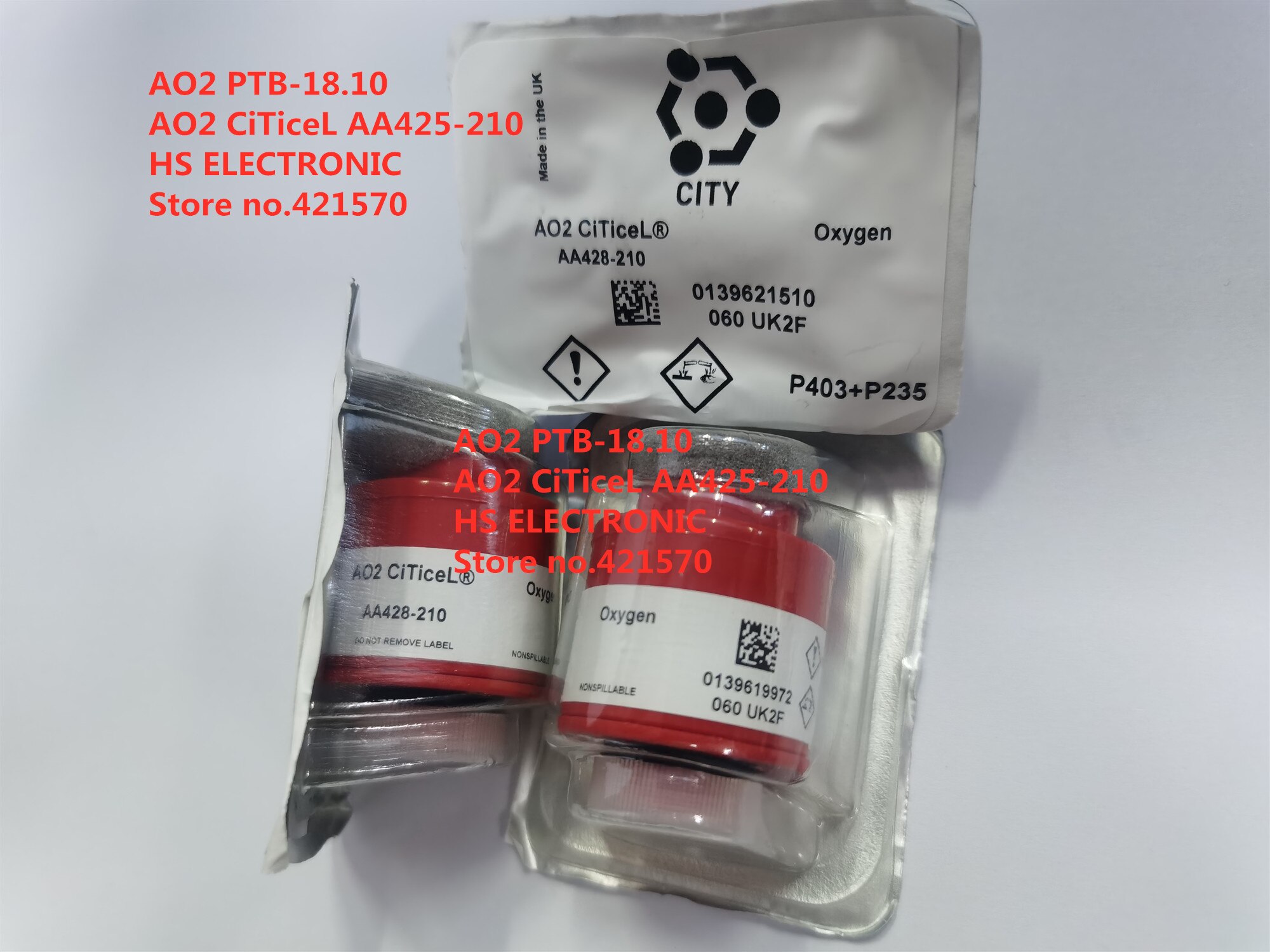 AO2 OXYGEN PTB-18.10 AA428-210 The UK CITY Oxygen Gas Sensors AO2 ...