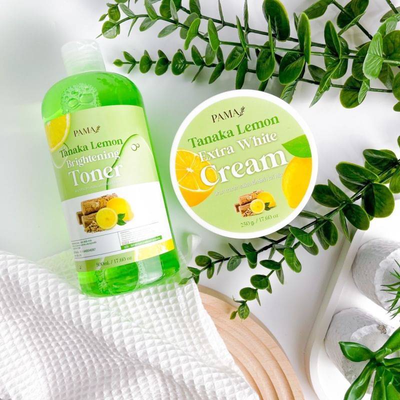 เซ็ตคู่ โทนเนอร์ PAMA ปริมาณ 500 ML & PAMA TANAKA LEMON Extra White ...