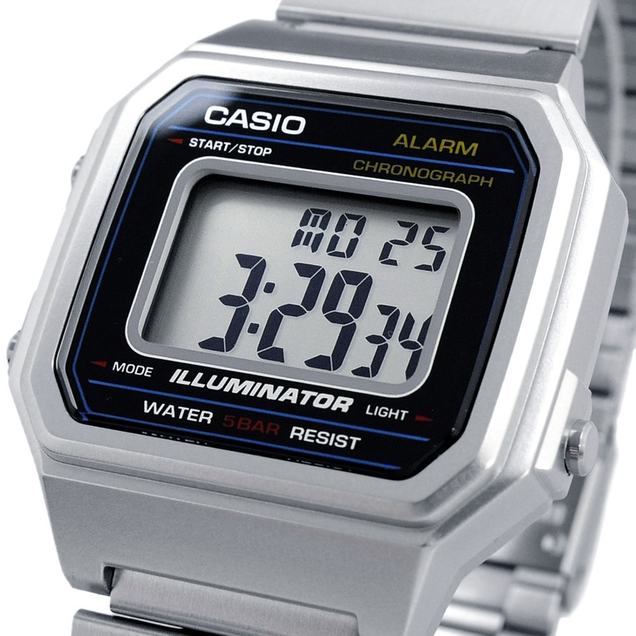 Casio Digital นาฬิกาข้อมือผู้หญิง สีเงิน สายสแตนเลส รุ่น B650WD-1A ของ ...