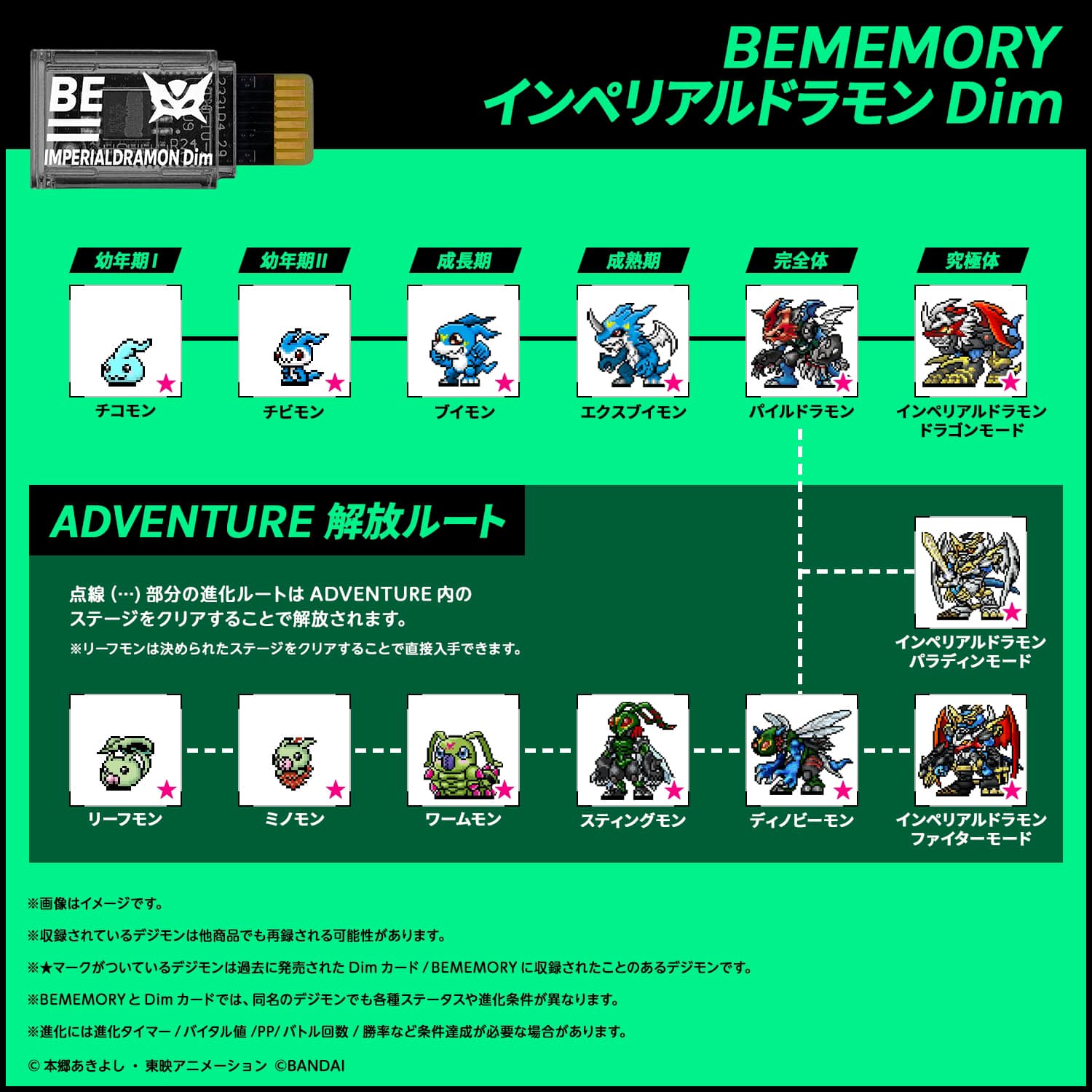 BE MEMORY IMPERIALDRAMON Dim Card for Vital Bracelet BE Digital monster ...