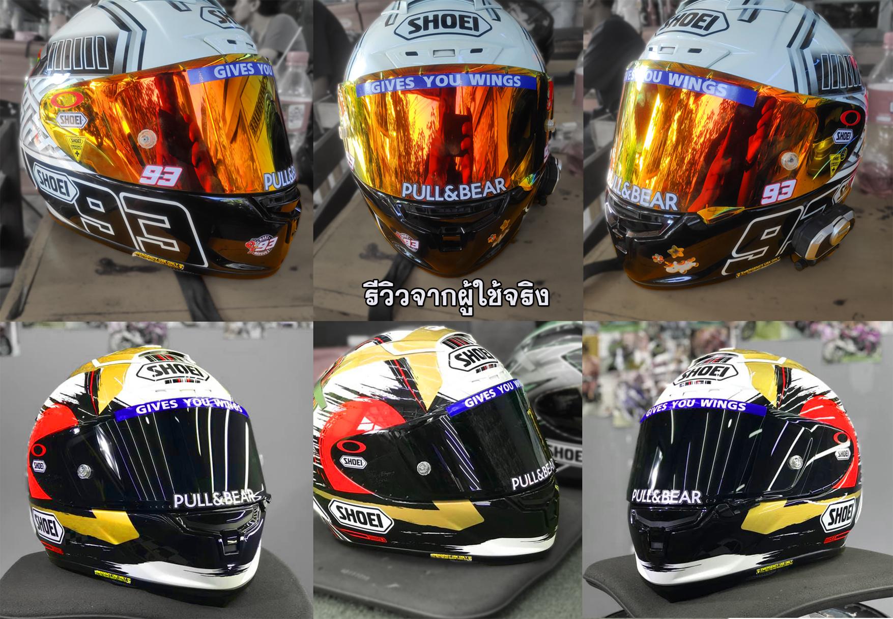 สติ๊กเกอร์ติดชิวหมวกกันน็อต SHOEI / Sticker Helmet Sticker SHOEI ...