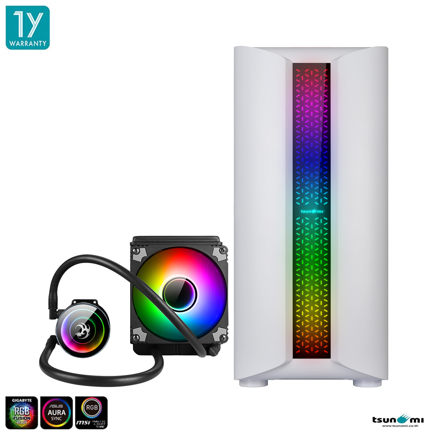 เคสคอมพิวเตอร์ Tsunami 211-G Cooling Combo WW Unlimited Deepspace ARGB ...