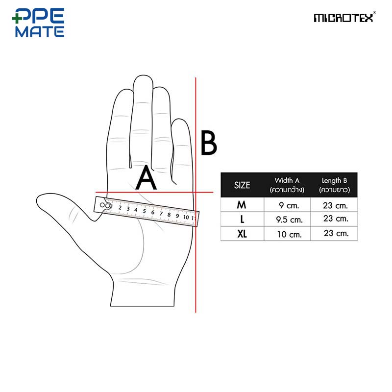 MICROTEX HI-CUT NITRILE GRIP ถุงมือกันบาดเคลือบไนไตร ป้องกันการบาดเฉือน ...