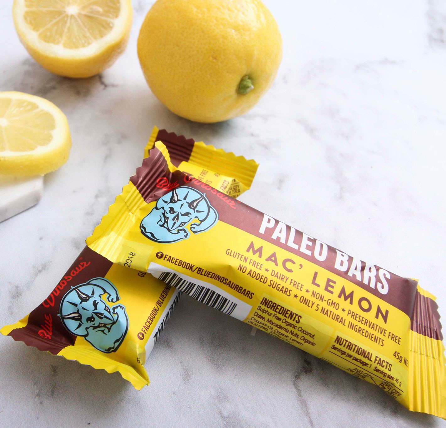 Blue Dinosaur Paleo Bar โปรตีนแท่ง โปรตีนบาร์ รสเลมอน Mac Lemon (45g x ...