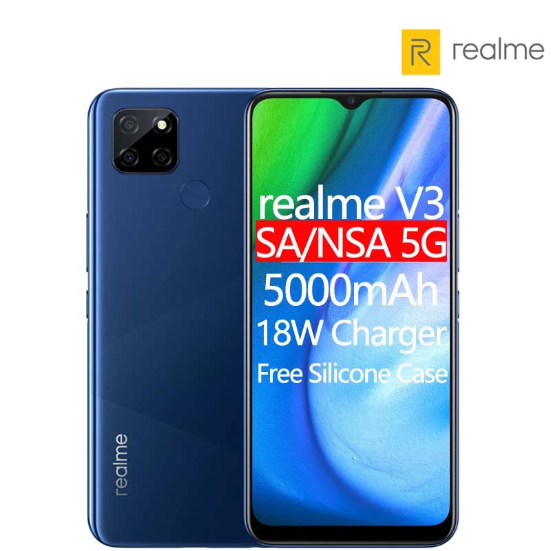 Original realme V3 6GB 64G/128G 5G Mobile Phone Dimensity 720 Octa Core ...