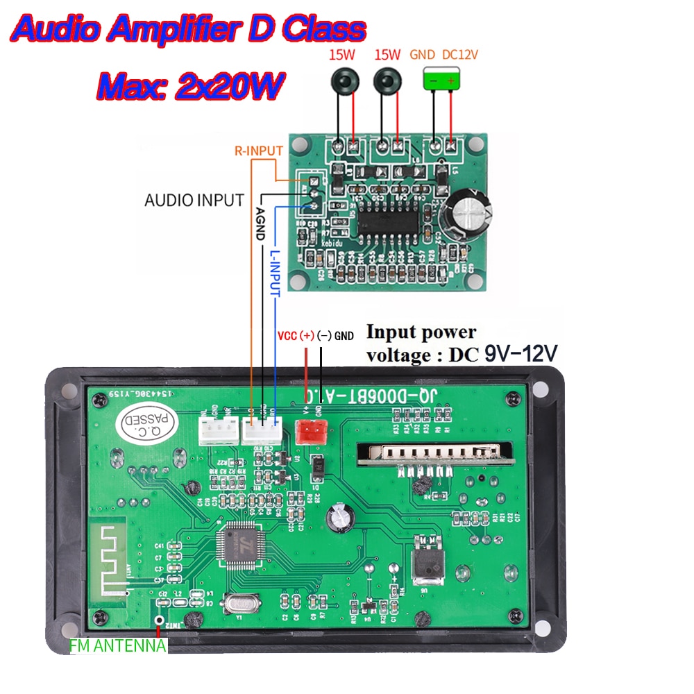 Kebidu 12V LCD MP3 Decoder DAC Bluetooth V5.0 Audio Receiver APE FLAC ...