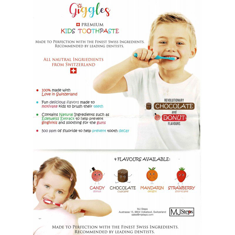 Giggles ยาสีฟันเด็ก 7 ปีขึ้นไป รสสตรอเบอร์รี่ Premium Kids Toothpaste ...
