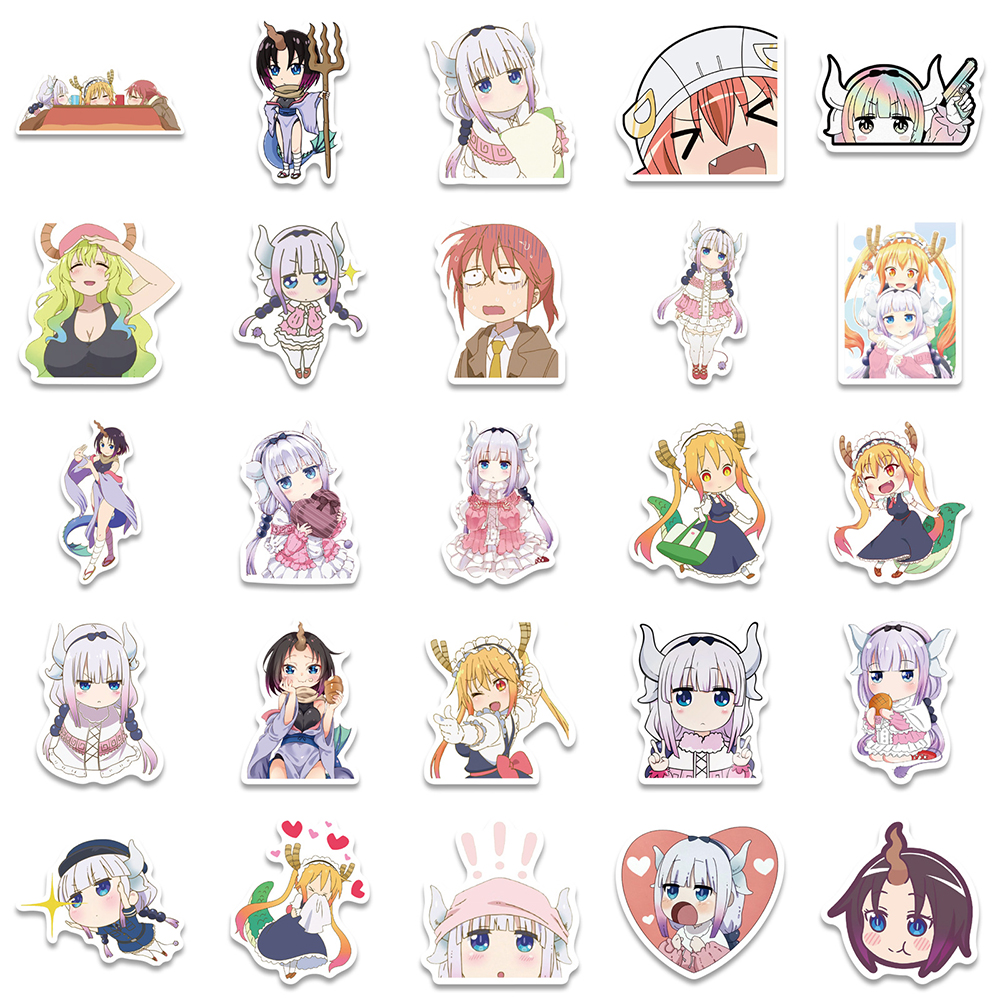 Cute Anime Miss Kobayashis Dragon Maid Cartoon Stickers Laptop ...