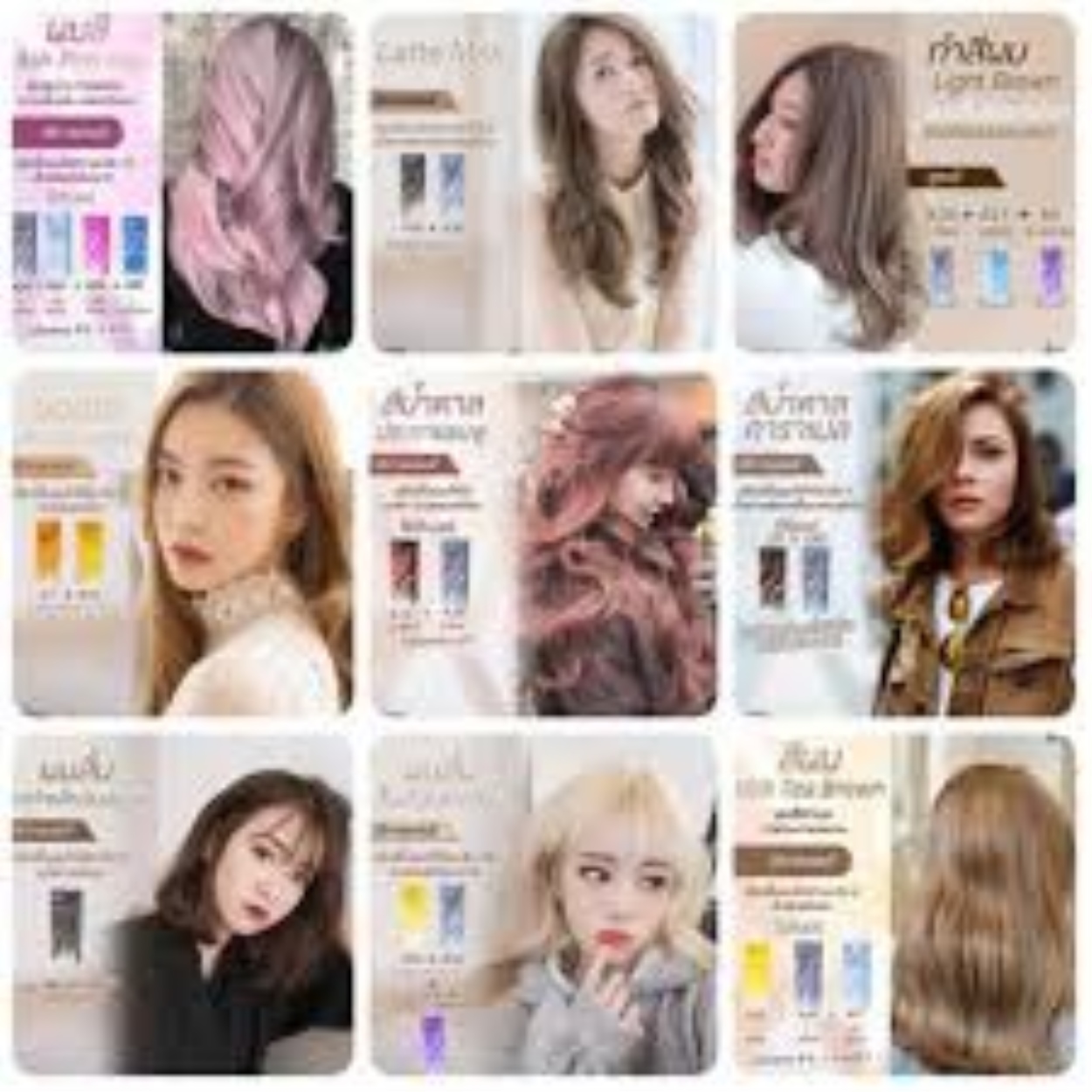 Berina เบอร์ 1-20 เบอริน่า ยาย้อมผม สีย้อมผม สีผม 47 เฉดสี ราคาส่ง ทำสี ...