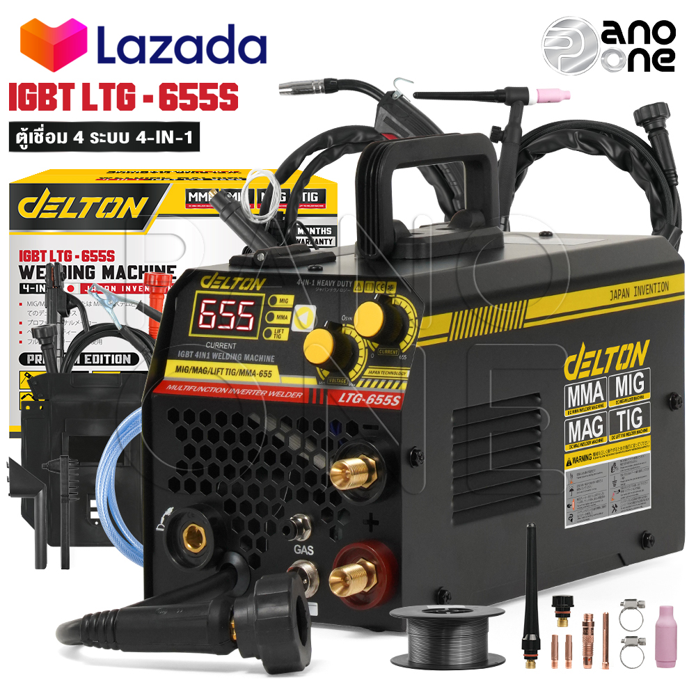 DELTON ตู้เชื่อม MIG ตู้เชื่อมไฟฟ้า 4 ระบบ 4-in-1 รุ่น LTG-655S มีหน้าจอแสดงกระแสไฟ เครื่อง ...