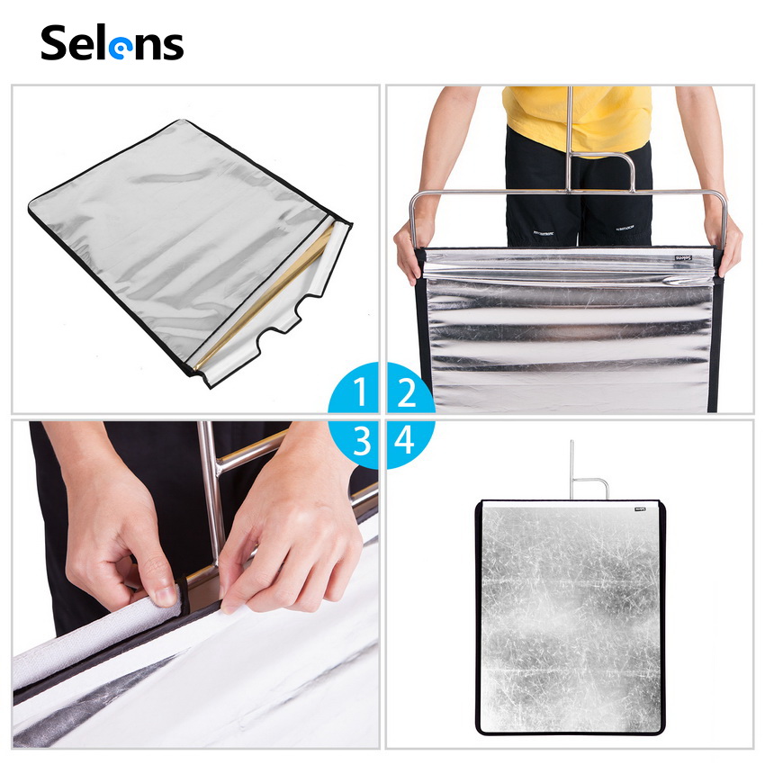 Selens Stainless Flag Panel Cloth 4 in 1 Reflector Diffuser For Photo ...