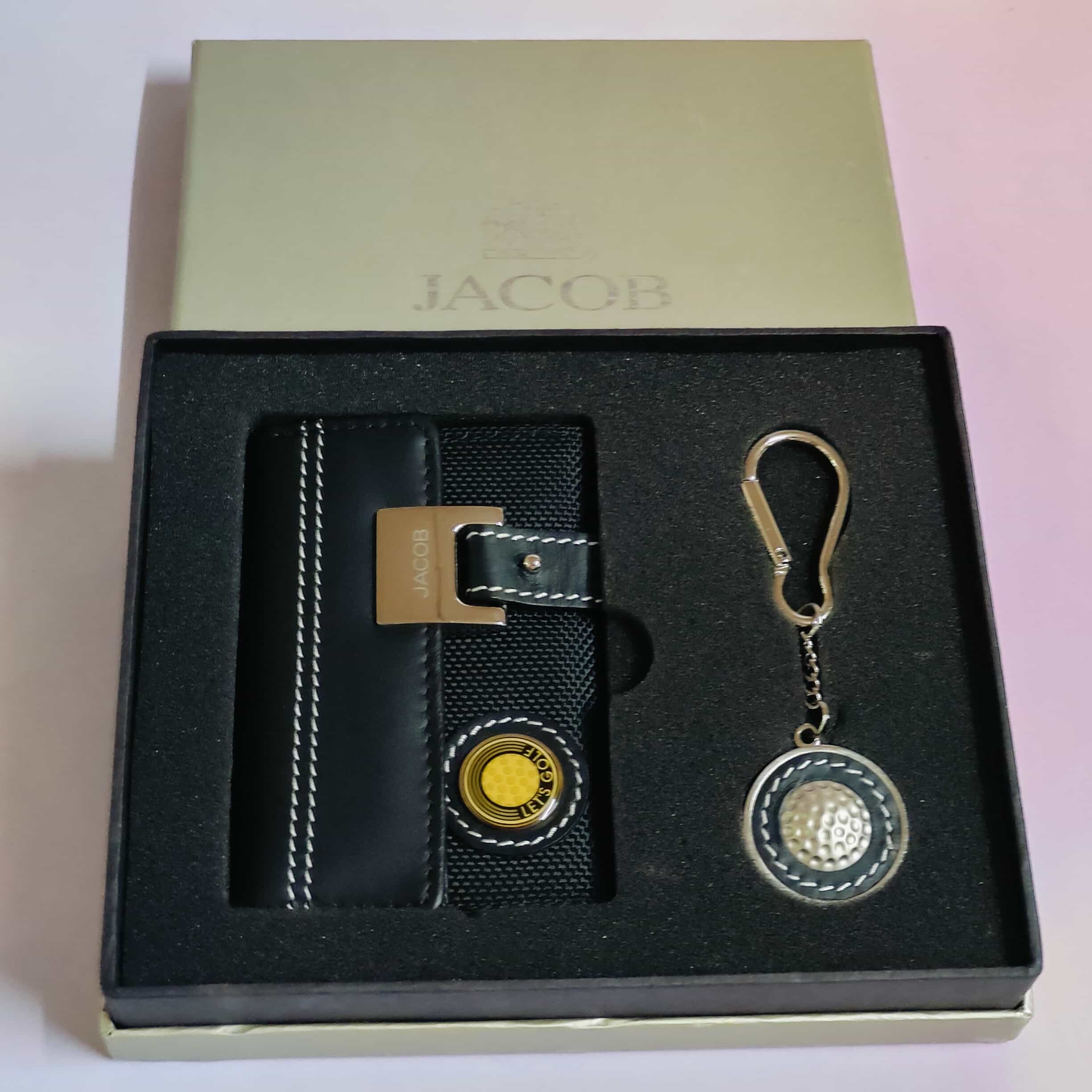 JACOB Box set กระเป๋าใส่บัตรหนังแท้พร้อมพวงกุญแจ ของแท้ สินค้าพรีเมี่ยม - Aiyashop - ThaiPick
