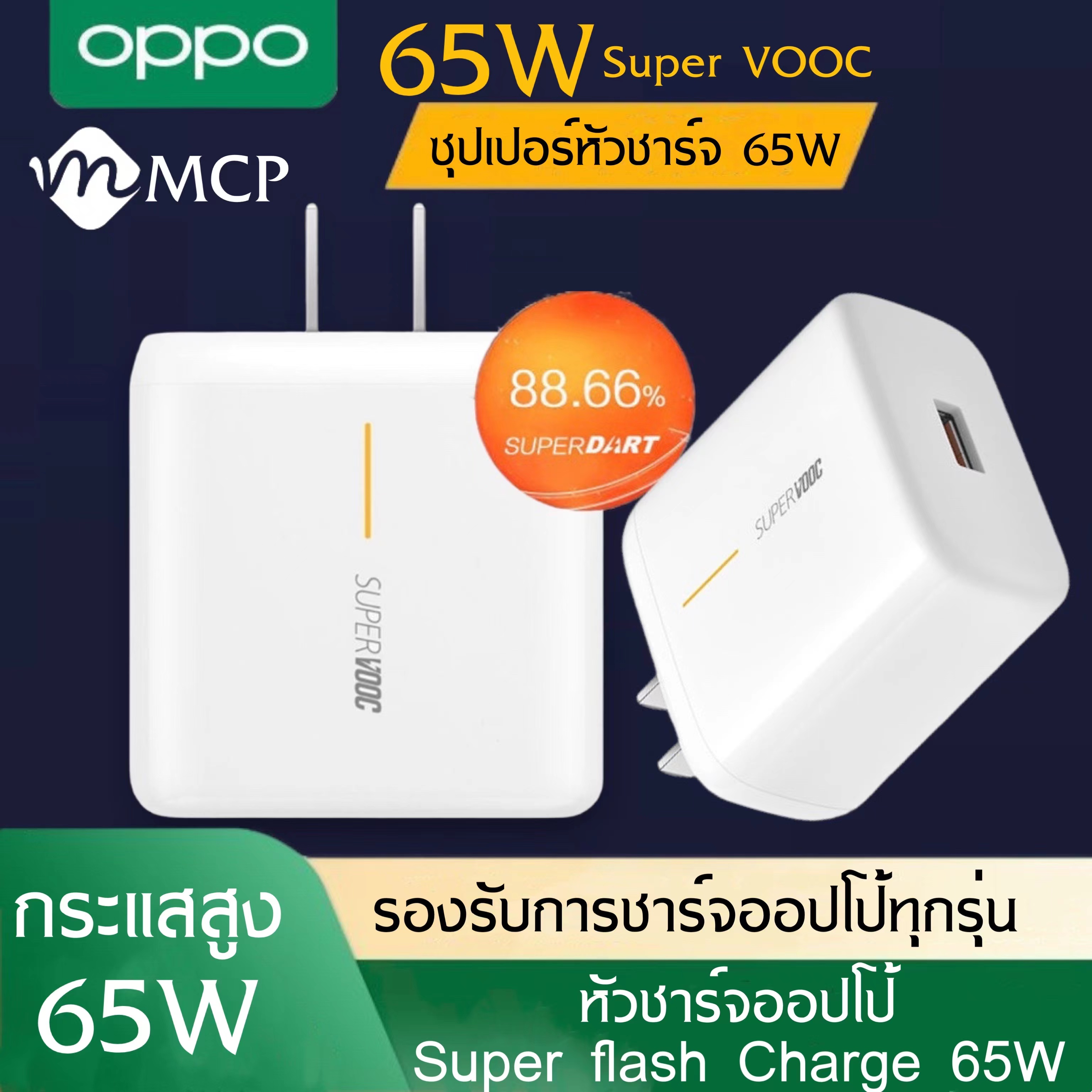 หัวชาร์จ OPPO SUPER VOOC หัวชาร์จ ชาร์จด่วน65W ของแท้ รับประกัน1ปี BY ...