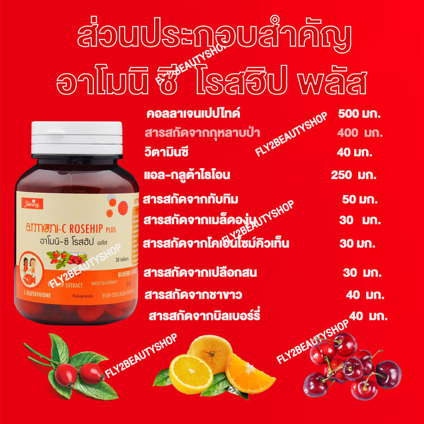 Amoni C Rose Hip Plus อาโมนิ ซี โรสฮิป พลัส [30 เม็ด] [ 2 กระปุก] อาหาร ...