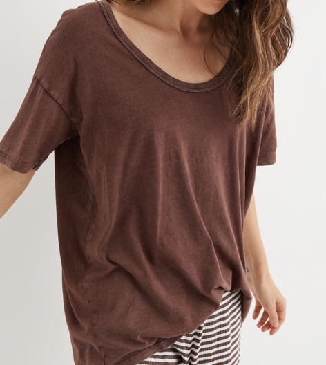 Aerie Boyfriend Voop Oversized T-Shirt เสื้อยืด ผู้หญิง โอเวอร์ไซส์ บอยเฟรนด์( AAP 078-2085-217 ...
