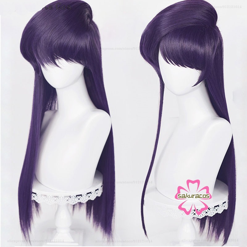 Komi Shoko Cosplay Wig Komi-san Wa Comyushou Desu Dark Purple Long ...