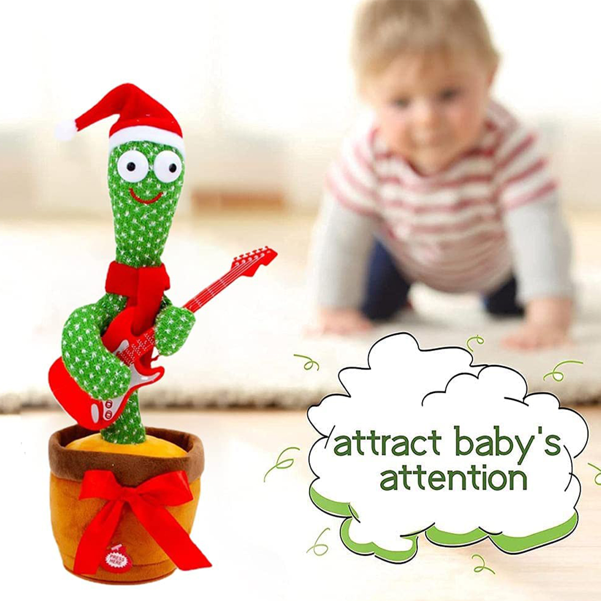 Christmas Cactus Toy Electric Dancing Cactus Can Sing Plant Cactus Toy ...