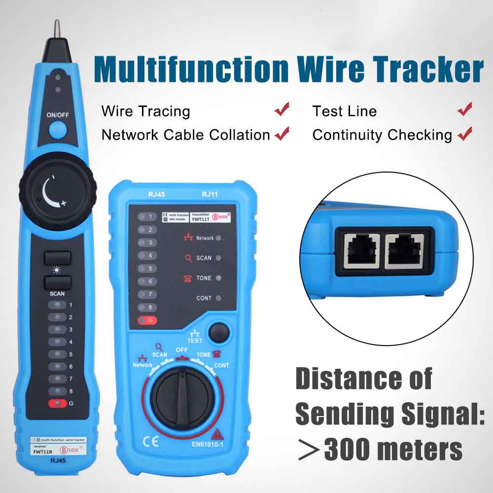 【mookis】 เครื่องทดสอบสายเคเบิล Wire Tracker Network Telephone Line ...