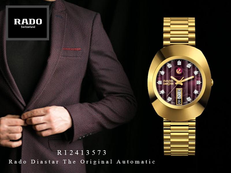 ส่งฟรี !! Rado Diastar Automatic นาฬิกาข้อมือสุภาพบุรุษ 11 พลอย สายทอง ...