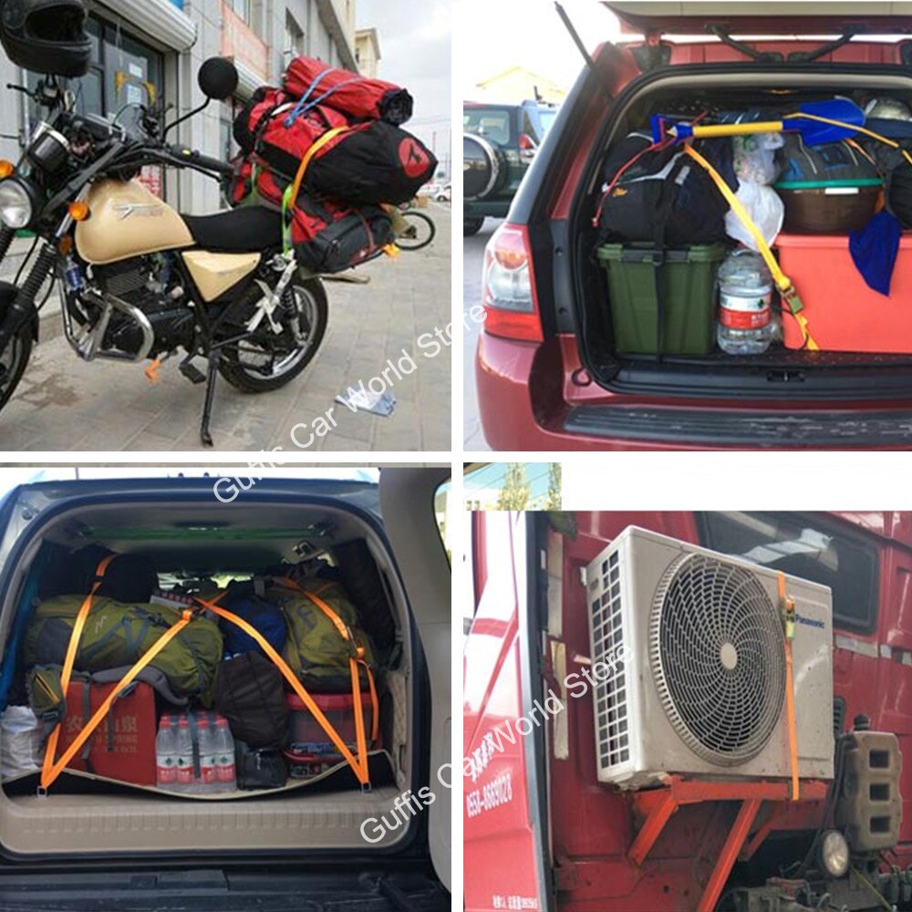 2.5M Car Motorcycle Bike Strong Ratchet Belt Car Tension Rope Cargo ...
